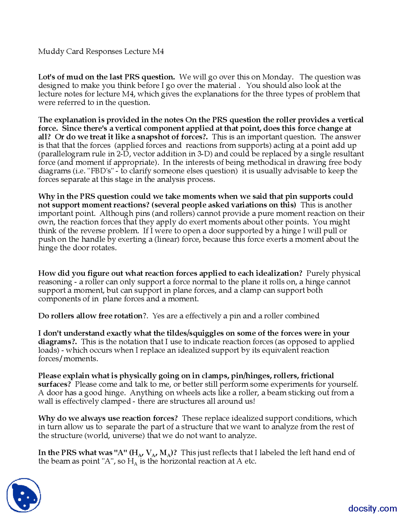 Responses Of Muddy Card Part 3 Concepts Of Structure Of Materials