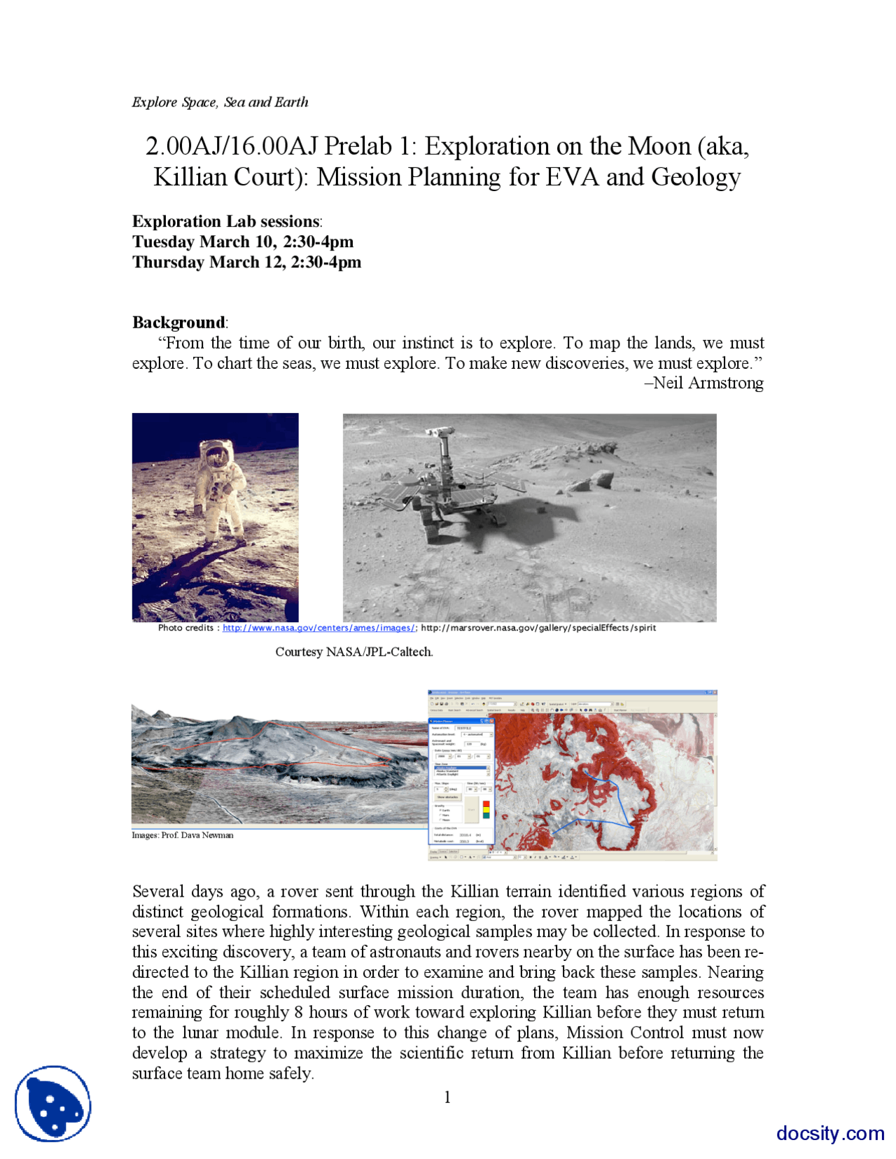 Exploration on the Moon-Fundamentals of Design and Environment-Handout | Exercises Fundamentals ...