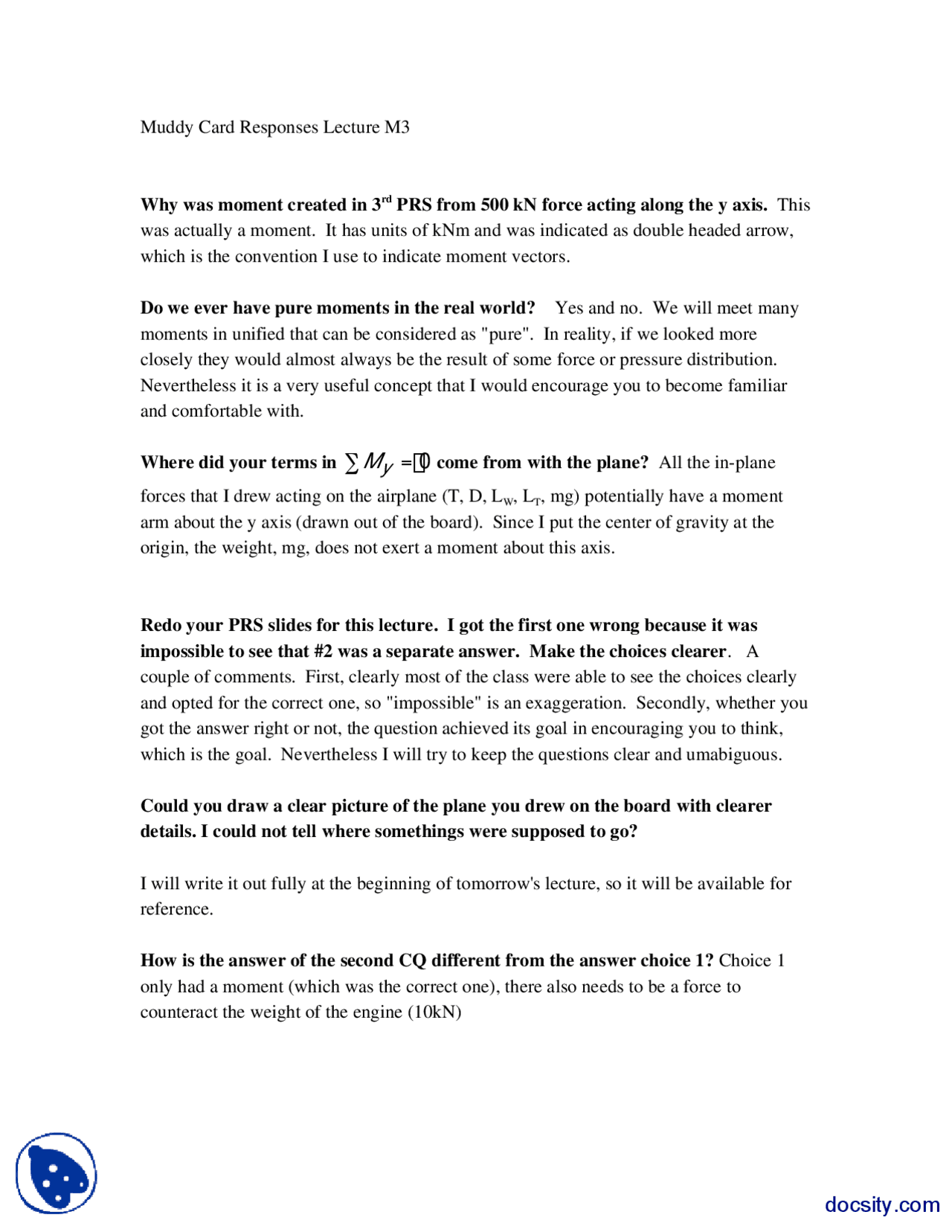 Responses Of Muddy Card Part 2 Concepts Of Structure Of Materials