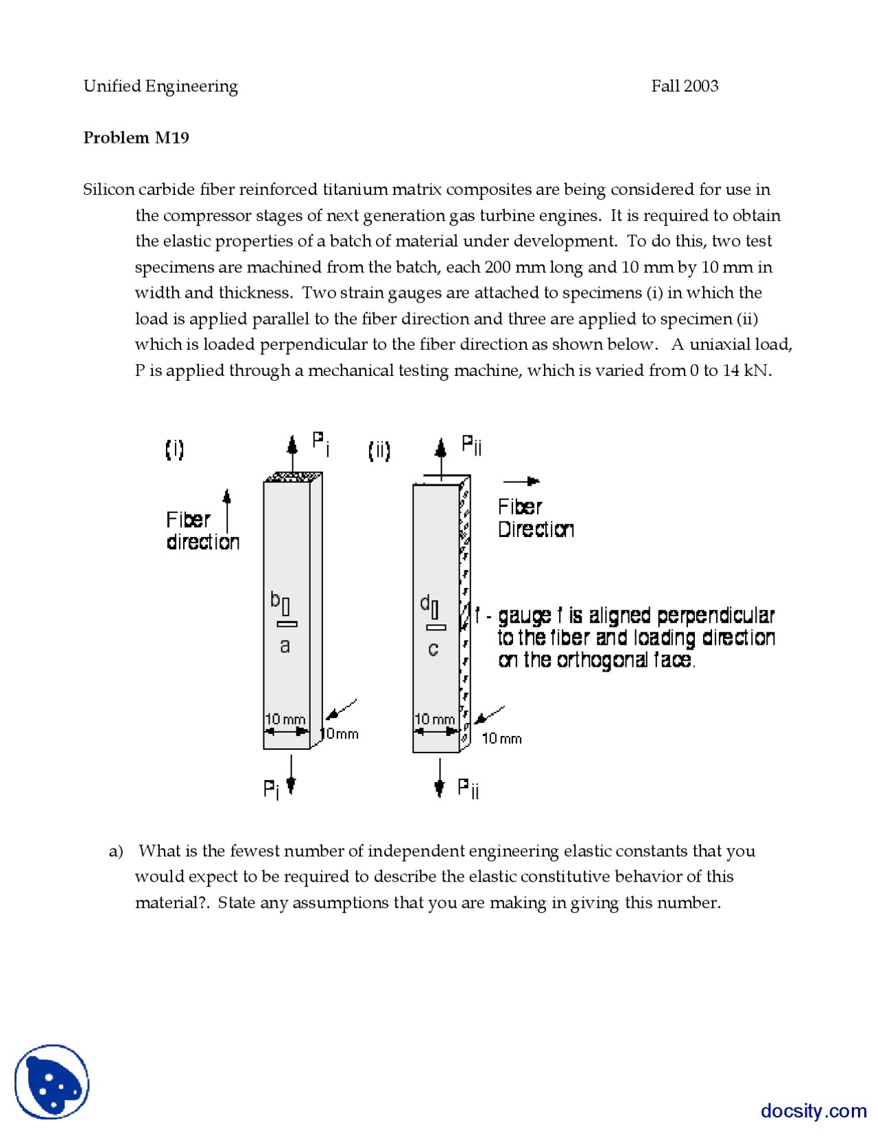 Strain Load Graphs Basic Unified Engineering Assignment Docsity