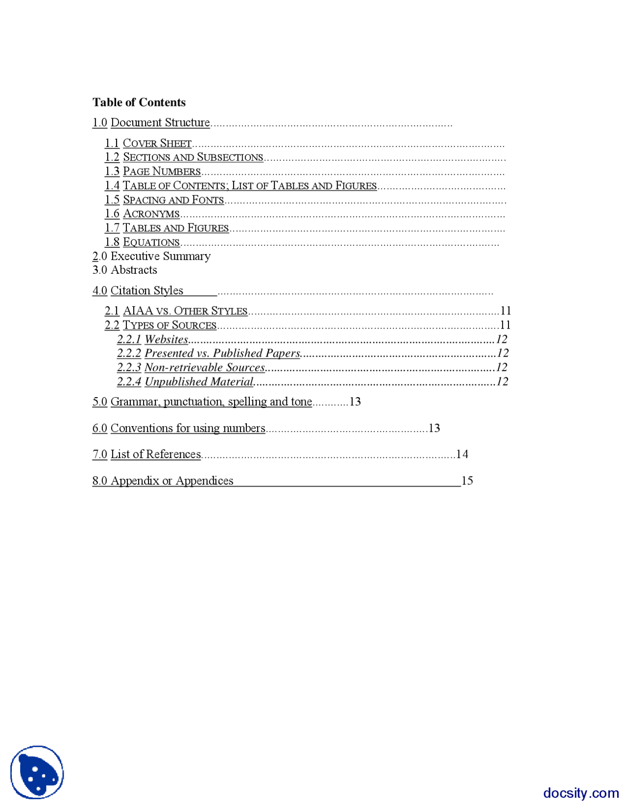 Style Guide 1 Design Analysis And Aeronautical Engineering Lab Handout