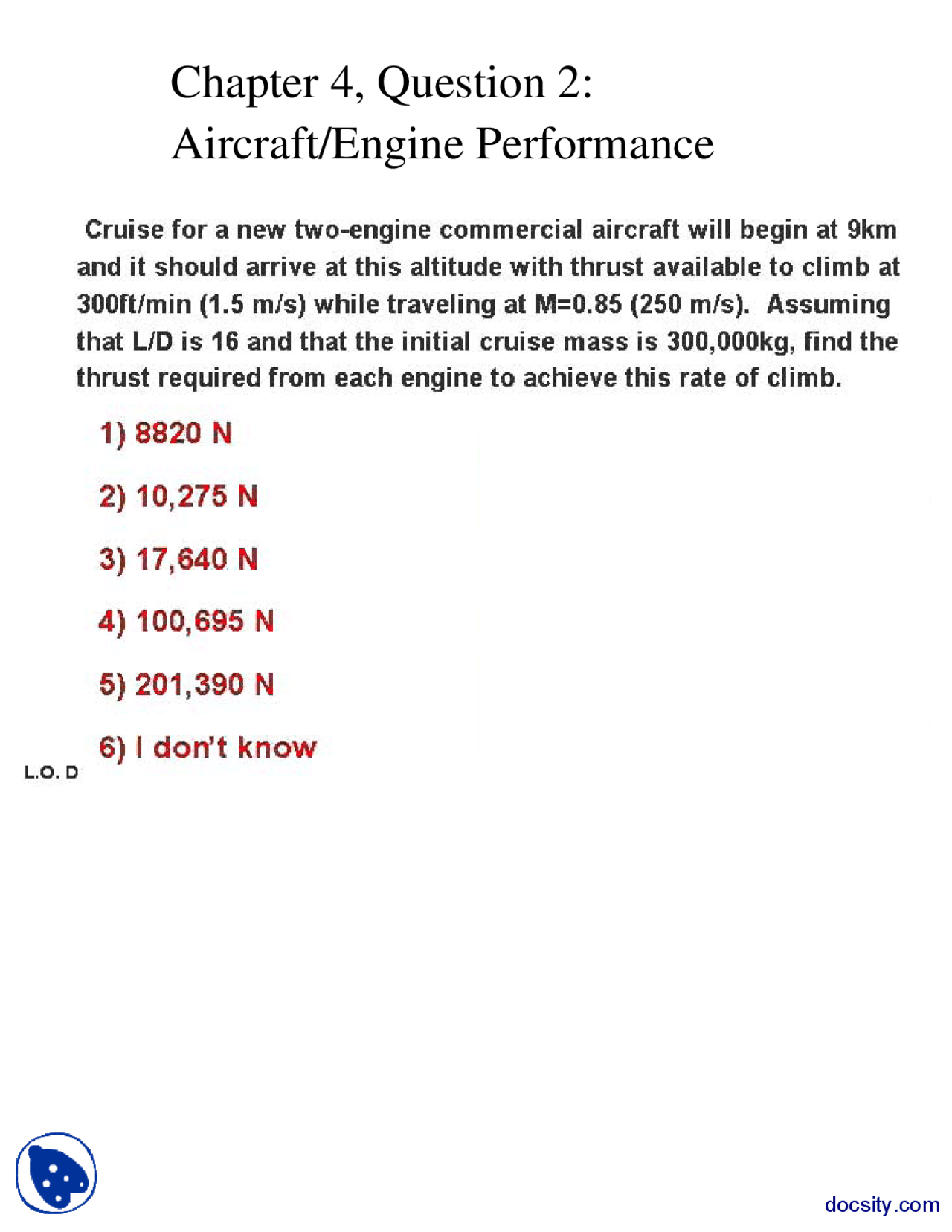 Aircraft Engine Performance Part 2 Thermodynamic Propulsion Quiz Docsity