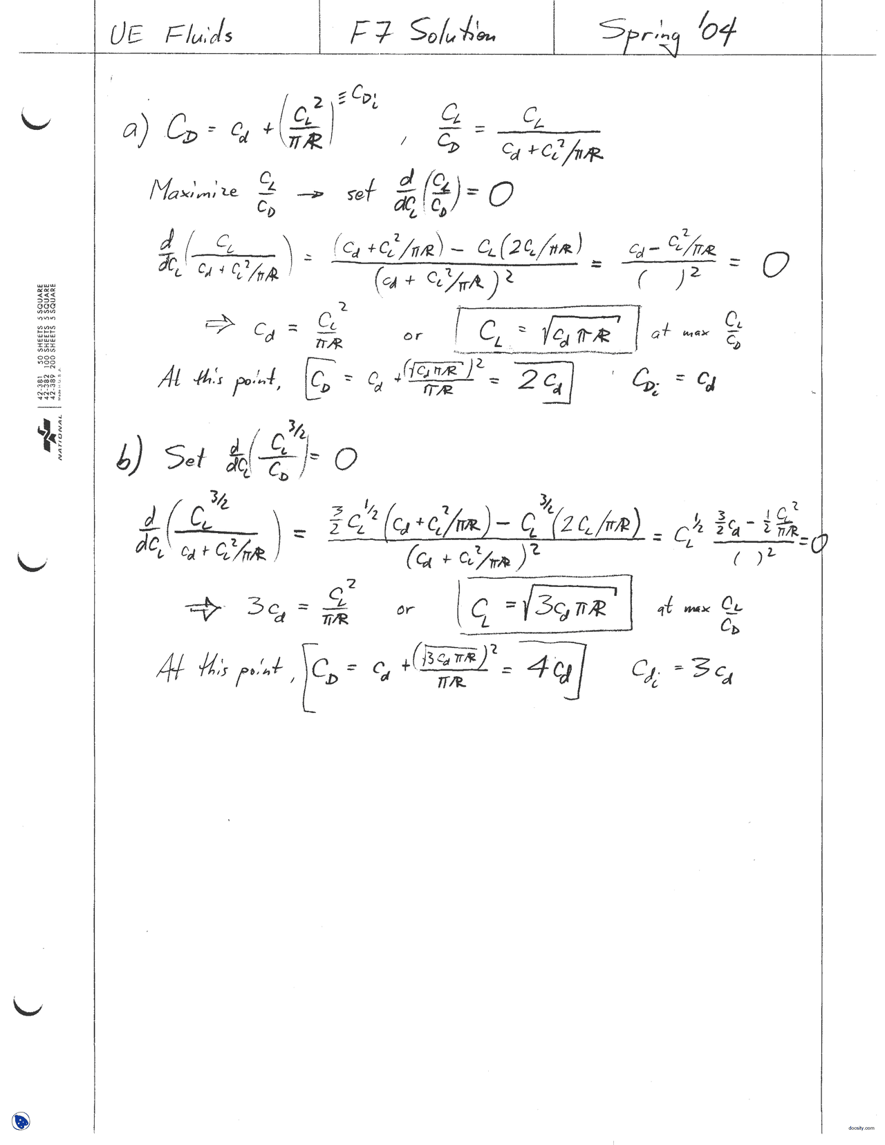 Fluids Problem Part 3 Unified Engineering Assignment Solution Docsity