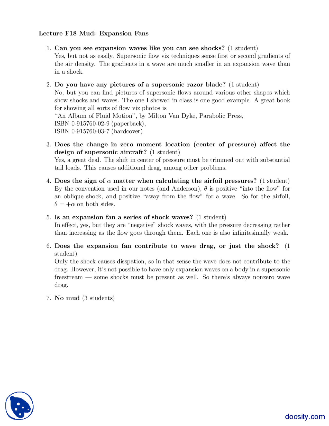 Expansion Fans -Aerospace Aerodynamics And Fluid Mechanics-Lecture ...