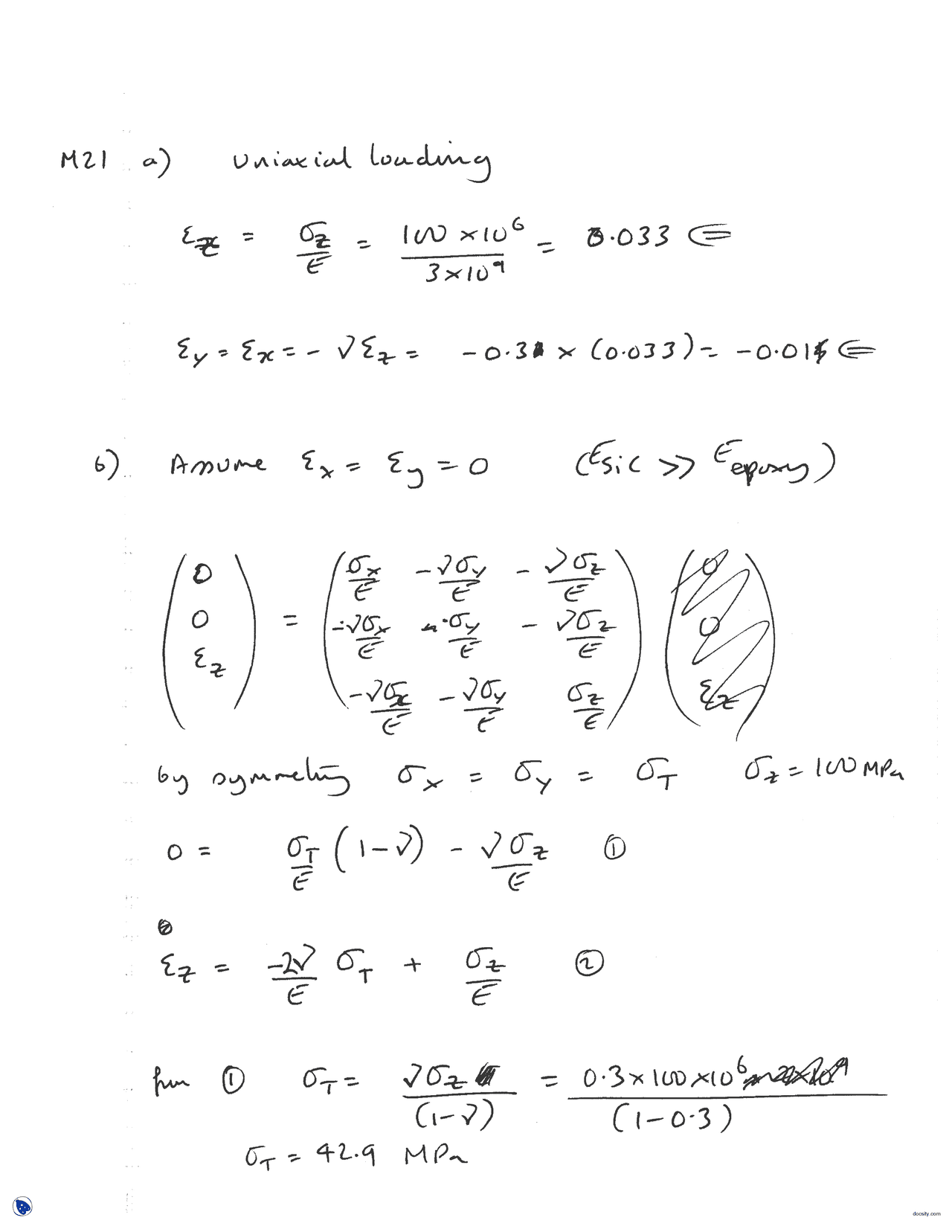 Stresses And Strains Part 3 Unified Engineering Assignment Solution