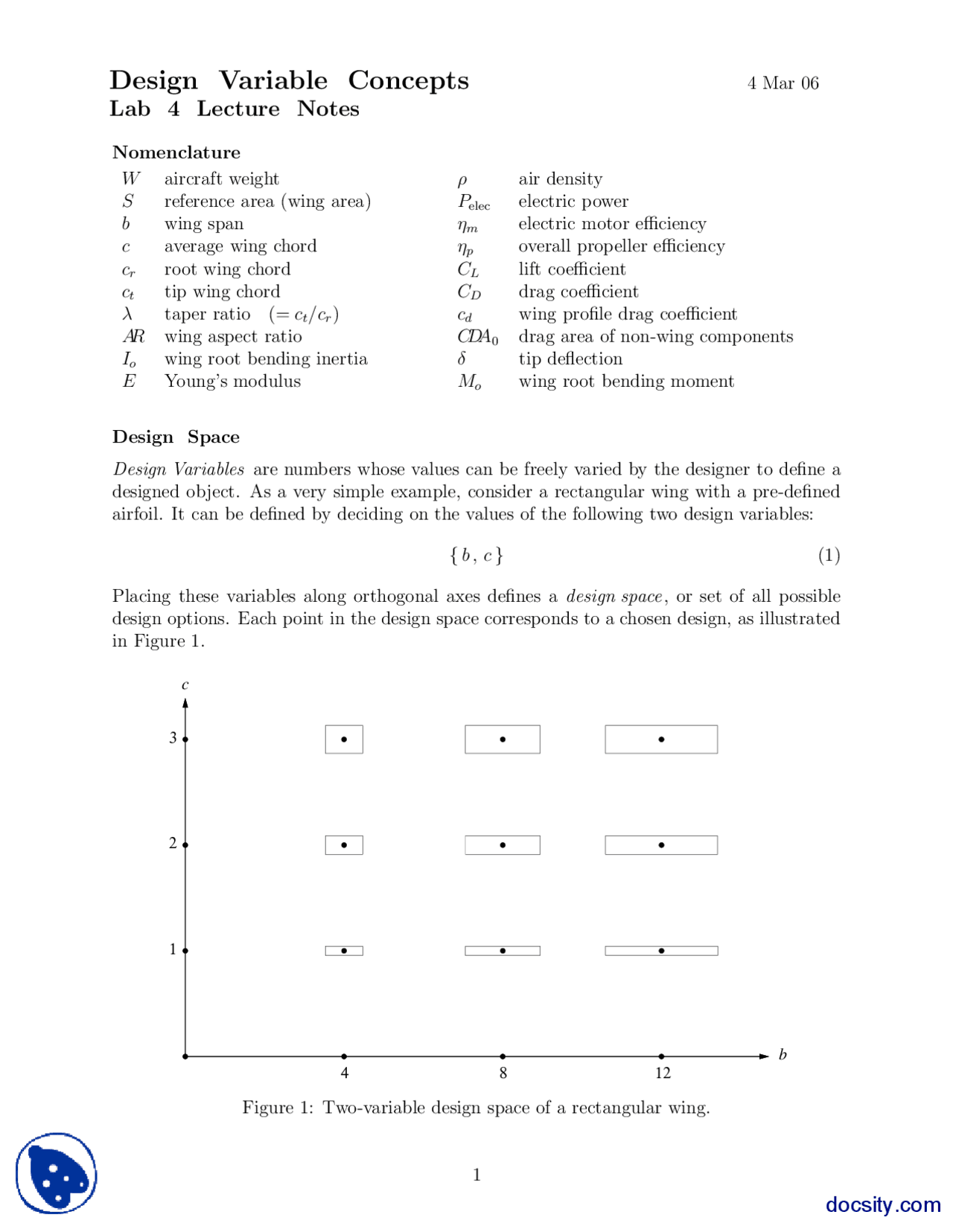 Design Variable Concepts Design Analysis And Aeronautical Engineering