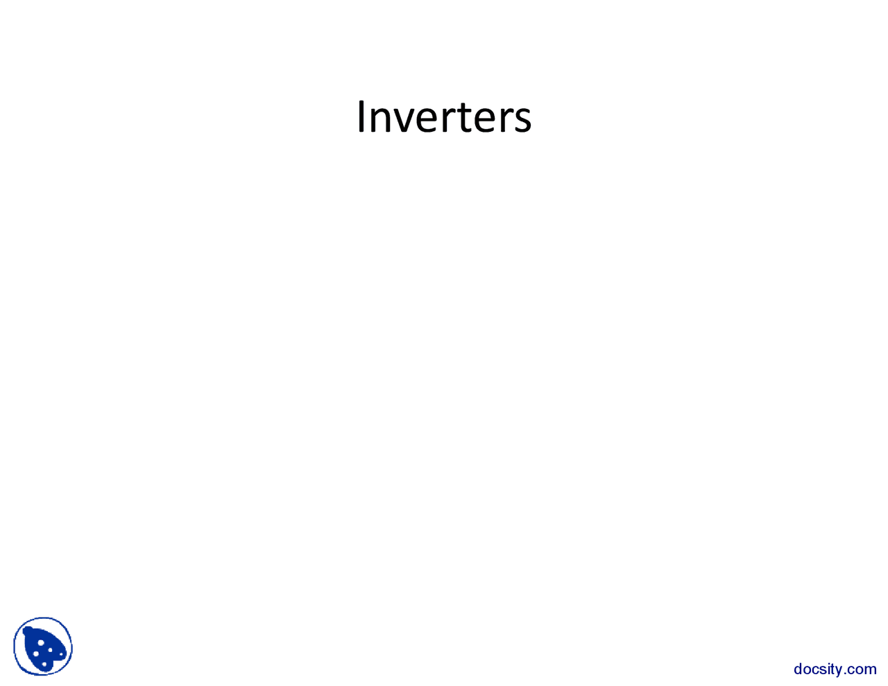 Inverters 1 Electronics And Design Lecture Slides Docsity