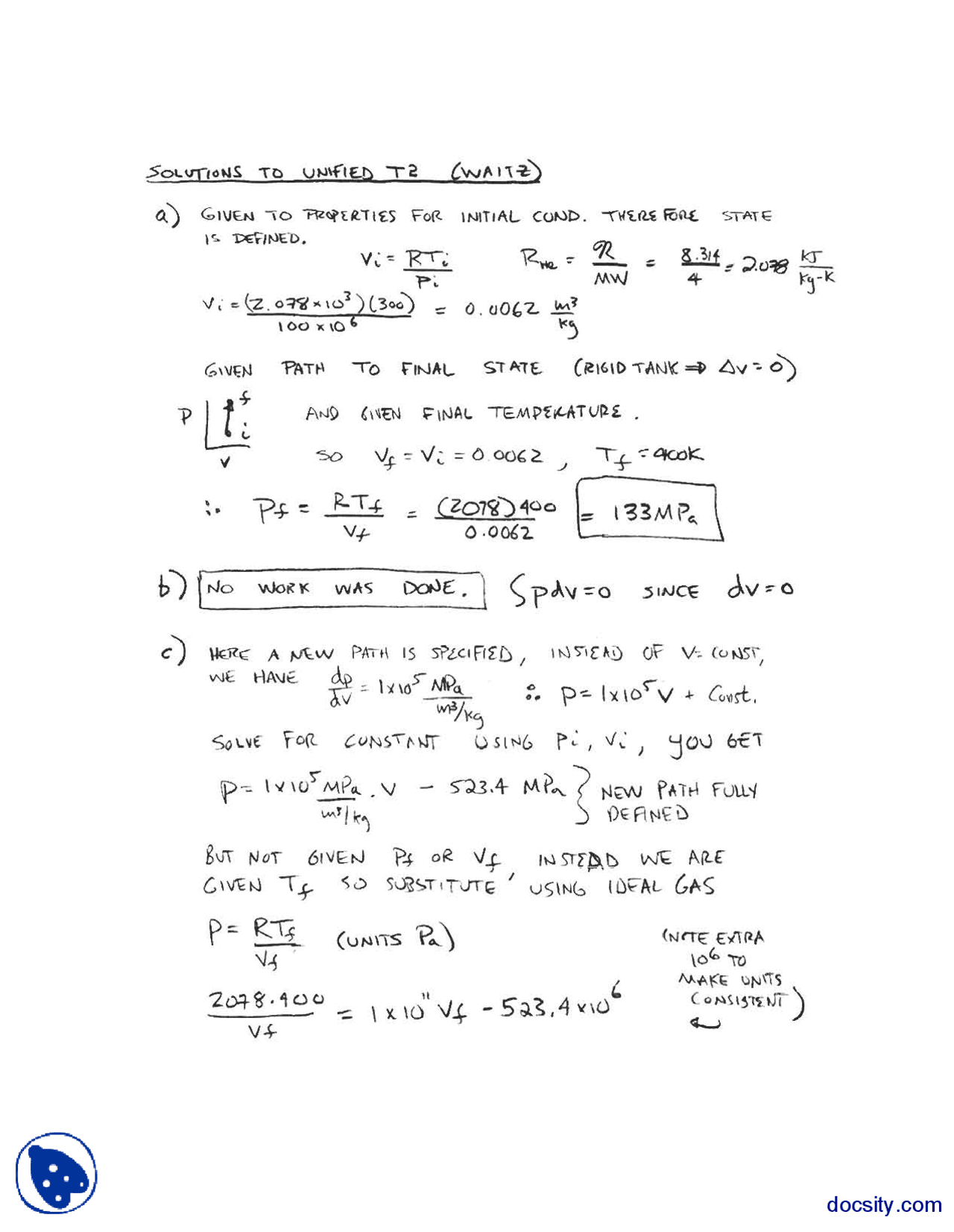 Rocket Engine Part 3 Advanced Unified Engineering Assignment Solution