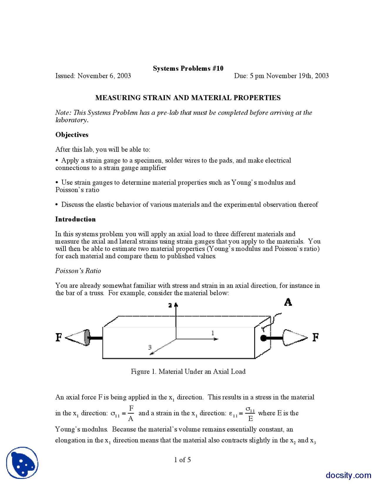 Measuring Strain And Material Properties Design Analysis And
