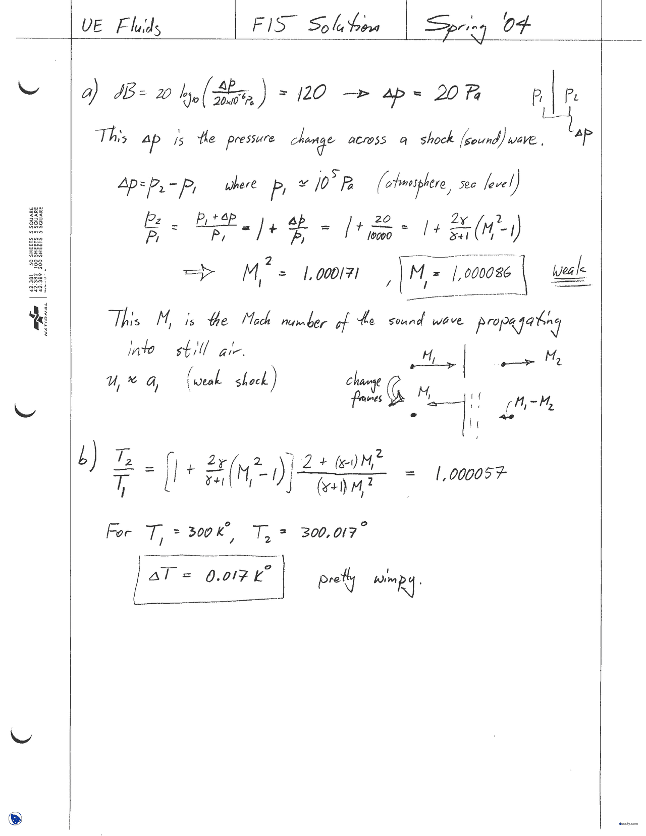 Sound Wave Propagation Unified Engineering Assignment Solution Docsity