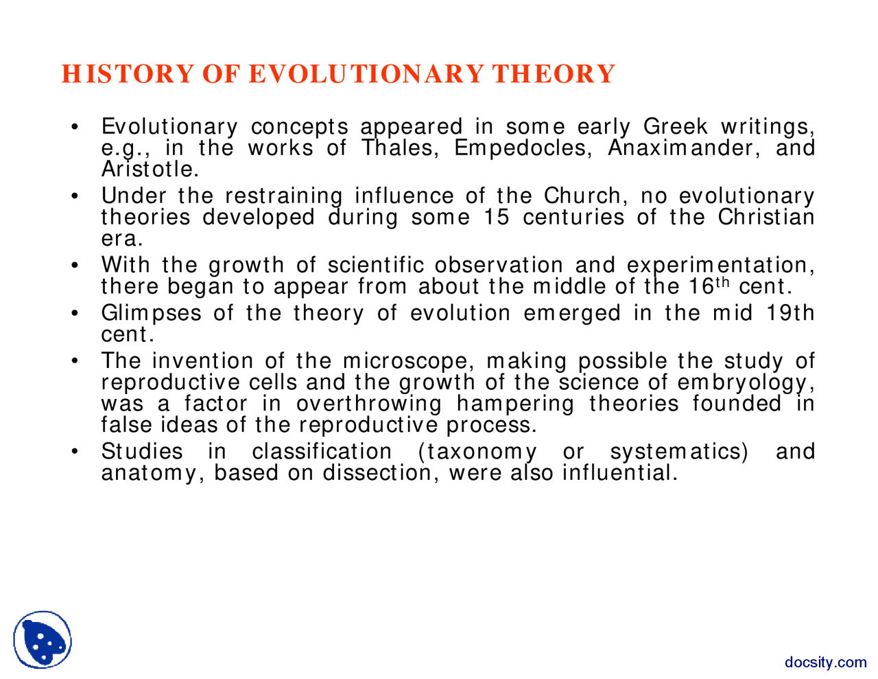 Evolutionary Theory: From Ancient Greek Writings to Modern Discoveries ...