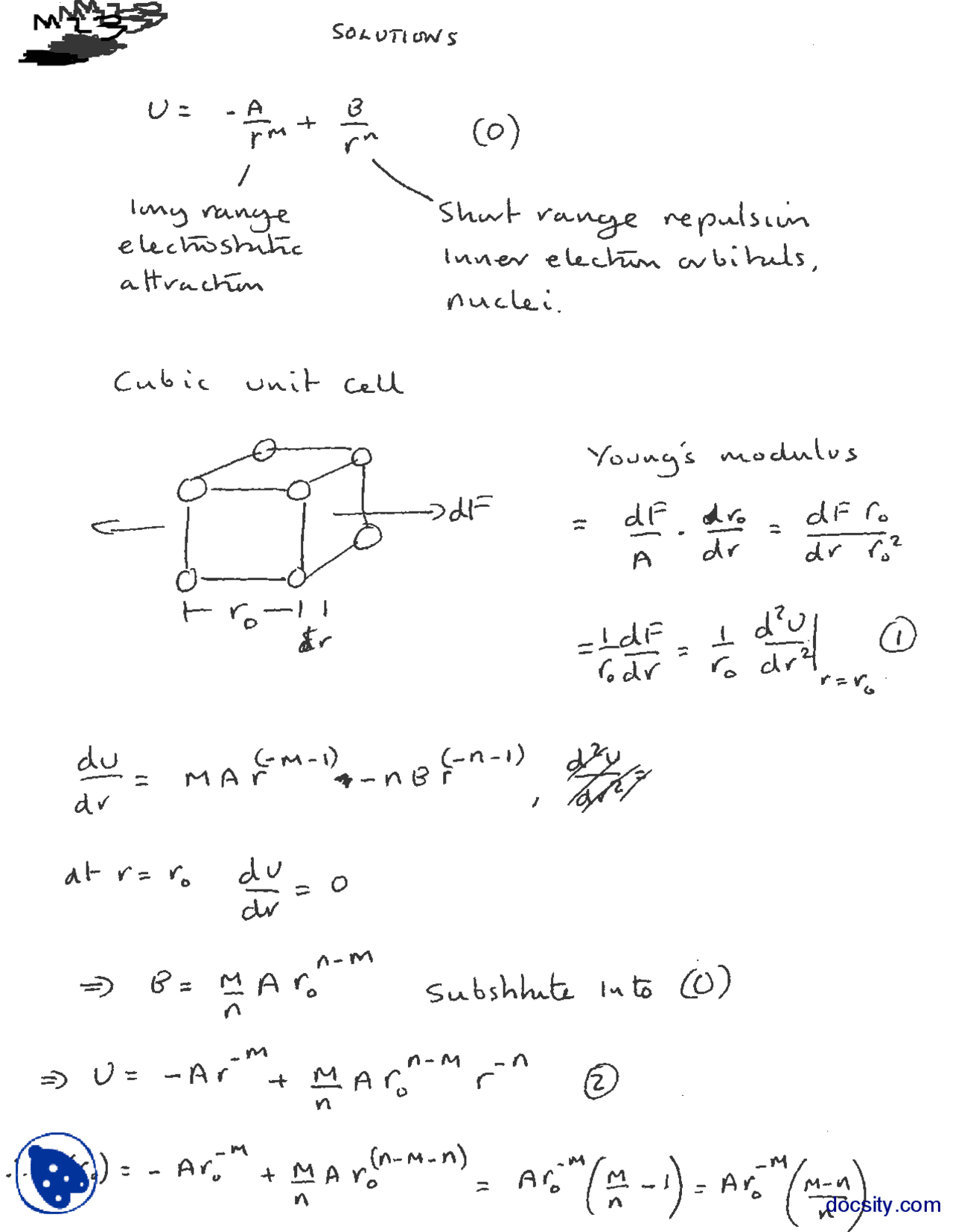 Cubic Unit Cell Basic Unified Engineering Assignment Solution Docsity