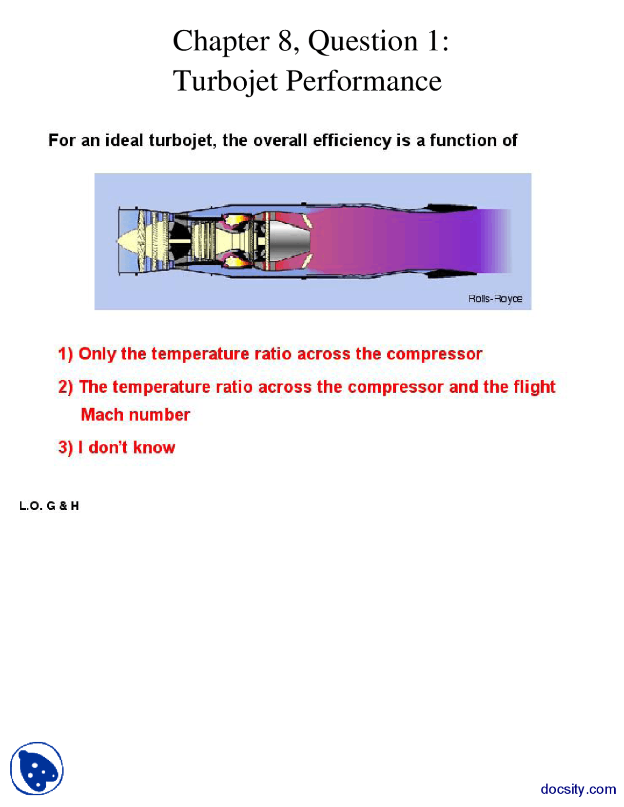Turbojet Performance Part 1 Thermodynamic Propulsion Quiz Docsity