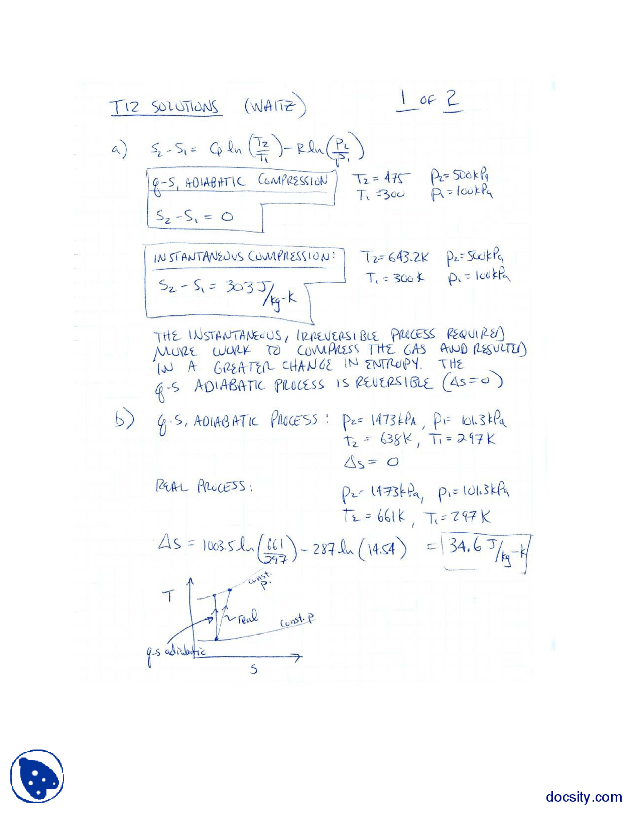 Waitz Problem Part 4 Thermodynamic Propulsion Assignment Solution Docsity