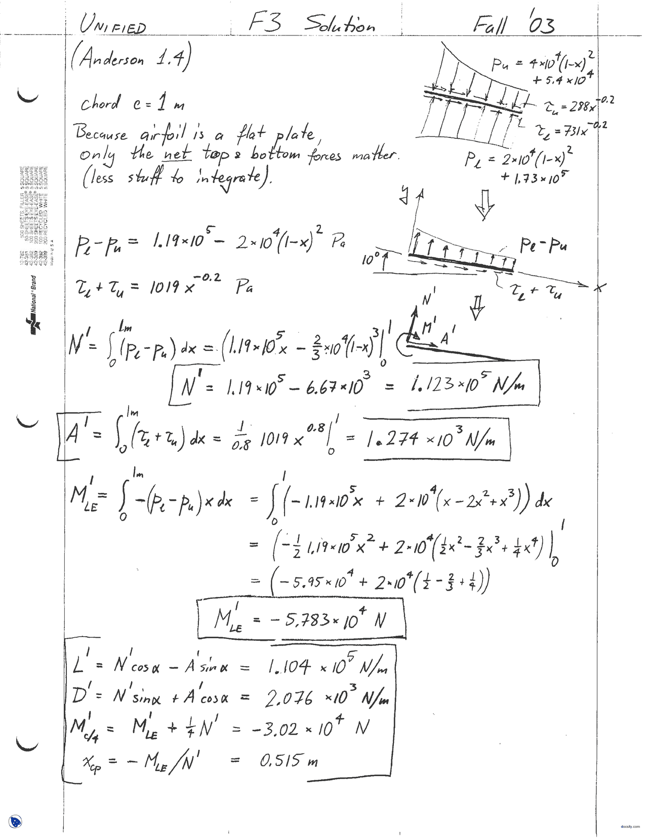 Air Foil Problem Basic Unified Engineering Assignment Solution Docsity