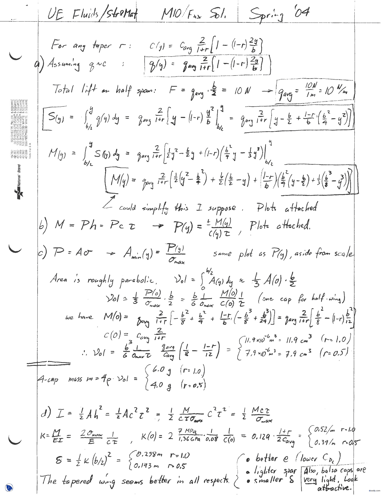 Fluids Problem Part 1 Basic Unified Engineering Assignment Solution