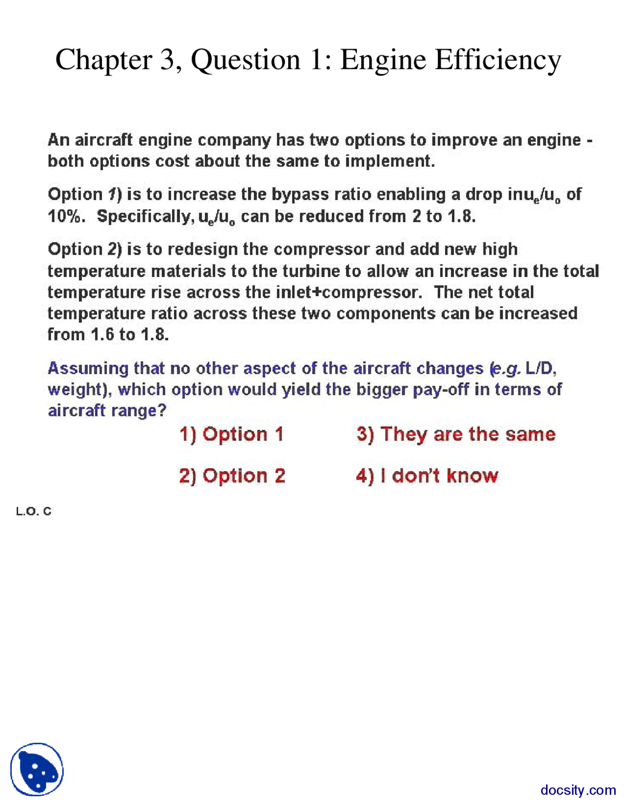 Engine Efficiency-Thermodynamic Propulsion-Quiz - Docsity