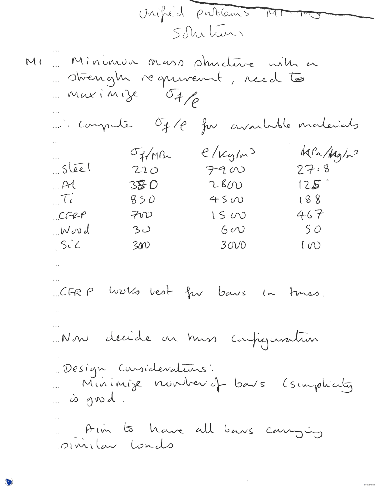 Design Requirments And Mass Basic Unified Engineering Assignment