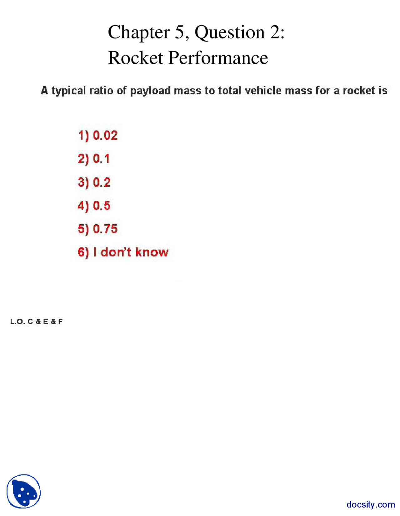 Rocket Performance Part 2 Thermodynamic Propulsion Quiz Docsity