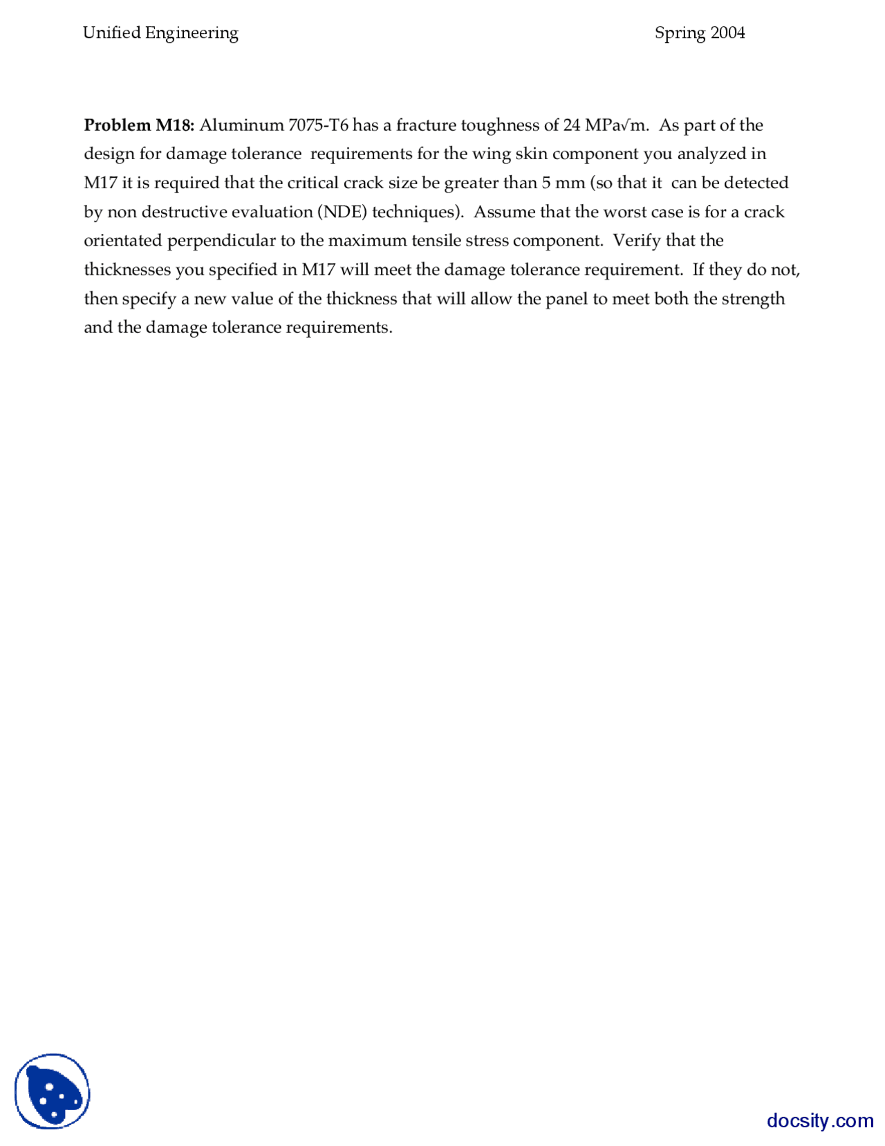 Stess Basic Unified Engineering Assignment Docsity