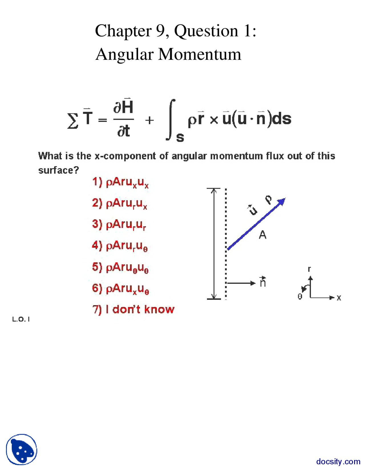 Angular Momentum Thermodynamic Propulsion Quiz Docsity