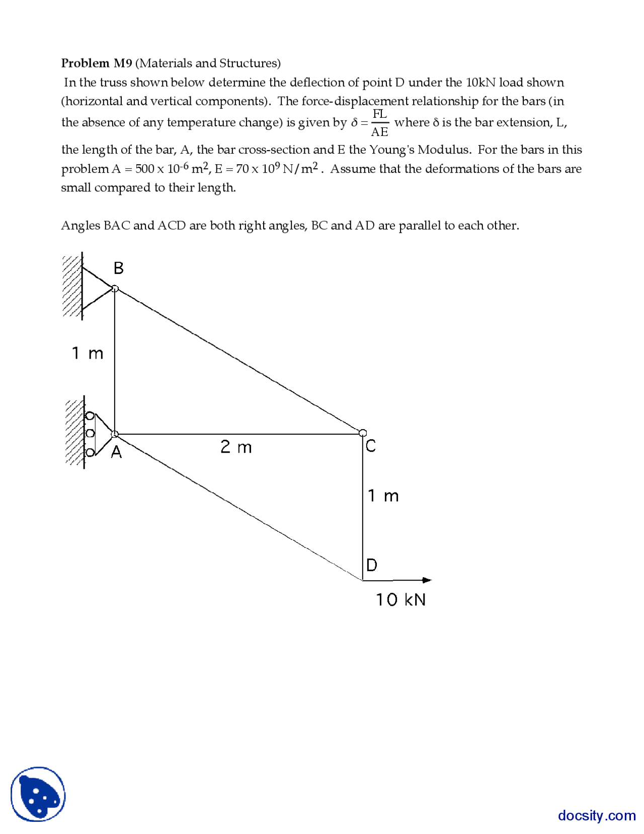 Forces On Bar Part 3 Basic Unified Engineering Assignment Docsity