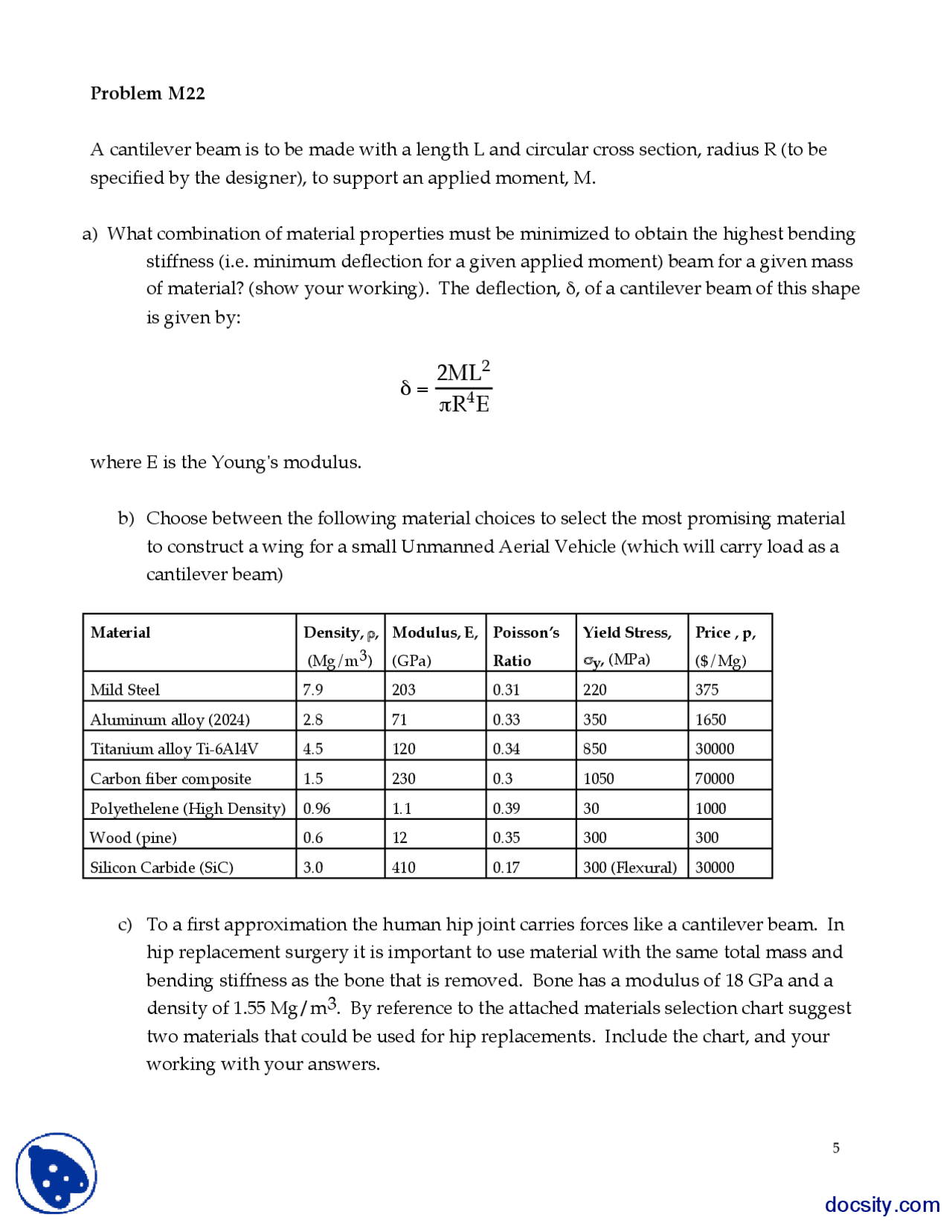 Stresses And Strains Part 4 Basic Unified Engineering Assignment Docsity