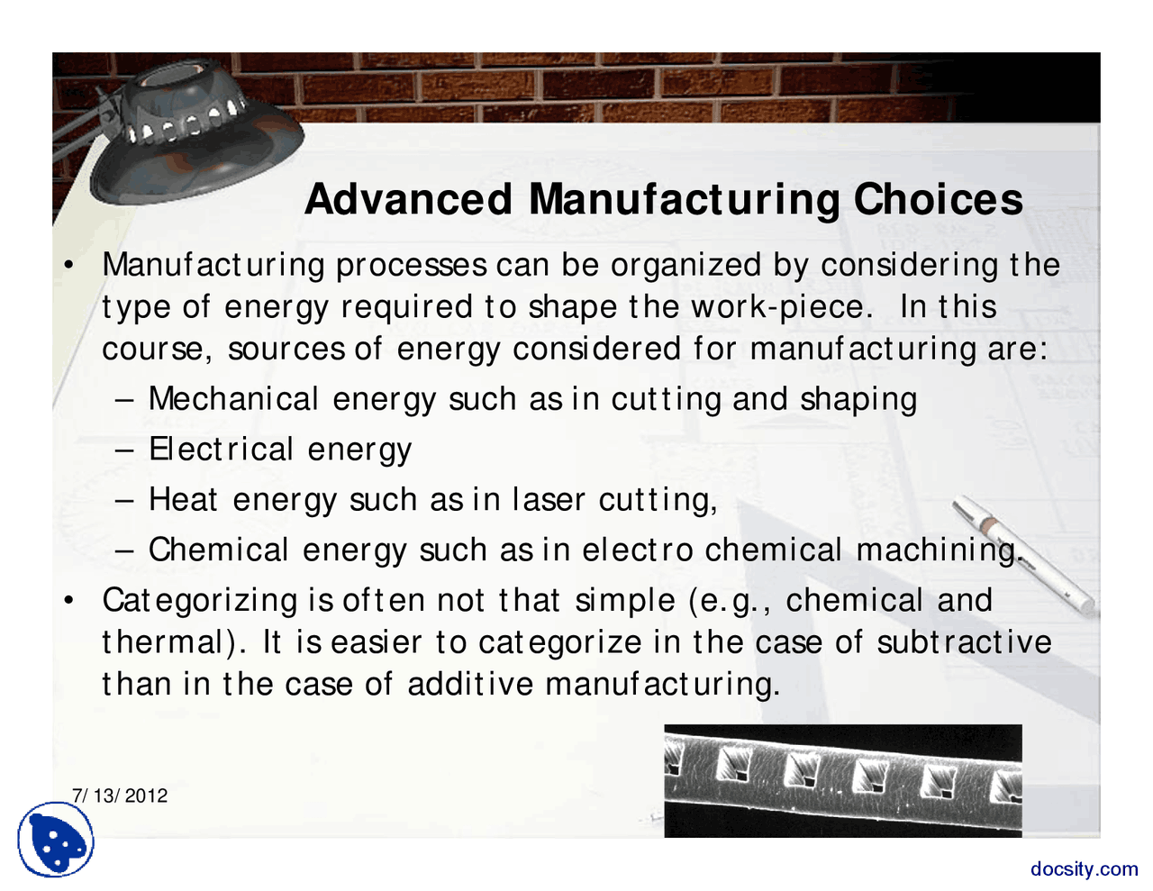Definition of Manufacturing-Advanced Manufacturing Choices-lecture ...