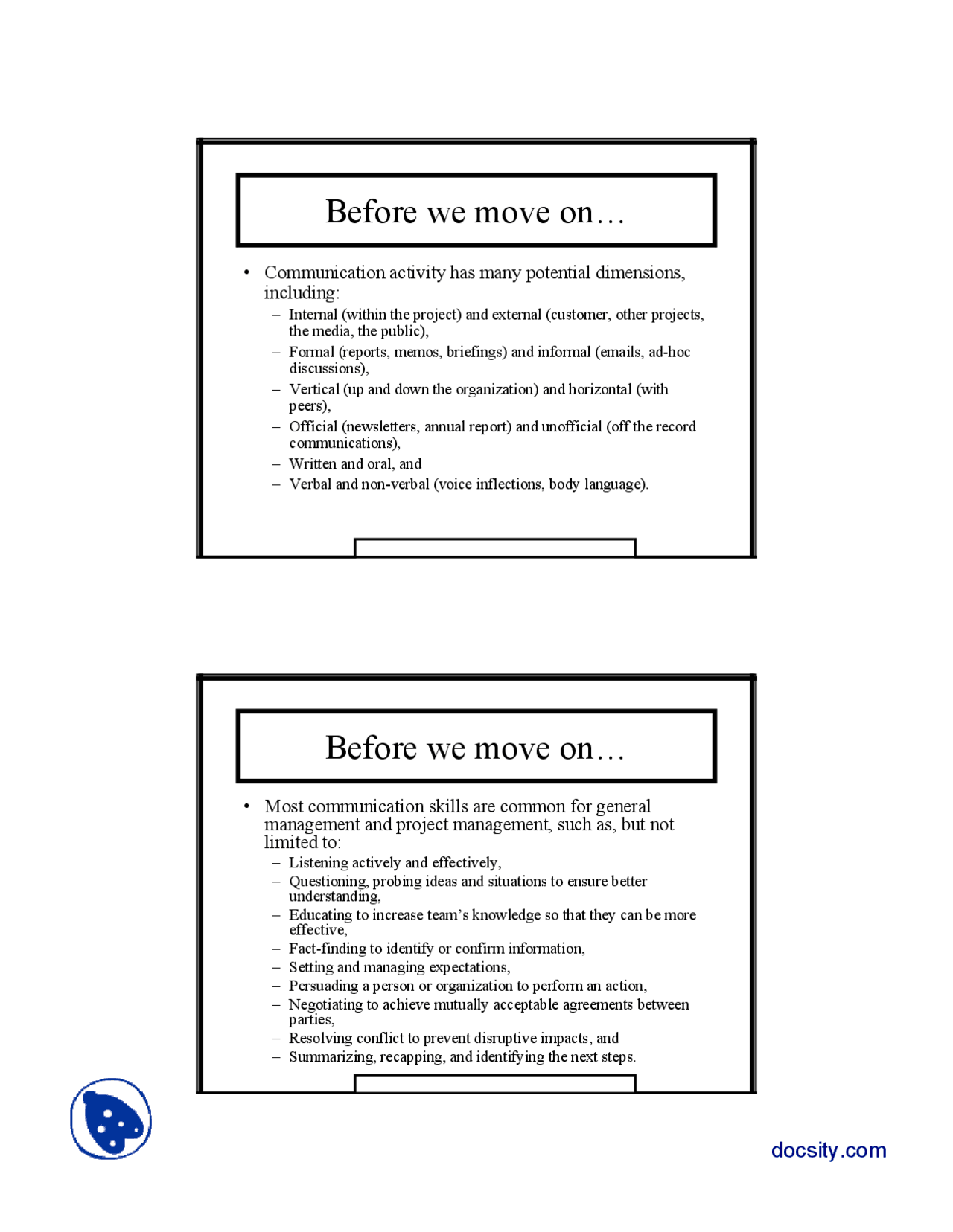 Project Communications Management Engineering Project Management Lecture Slides Docsity