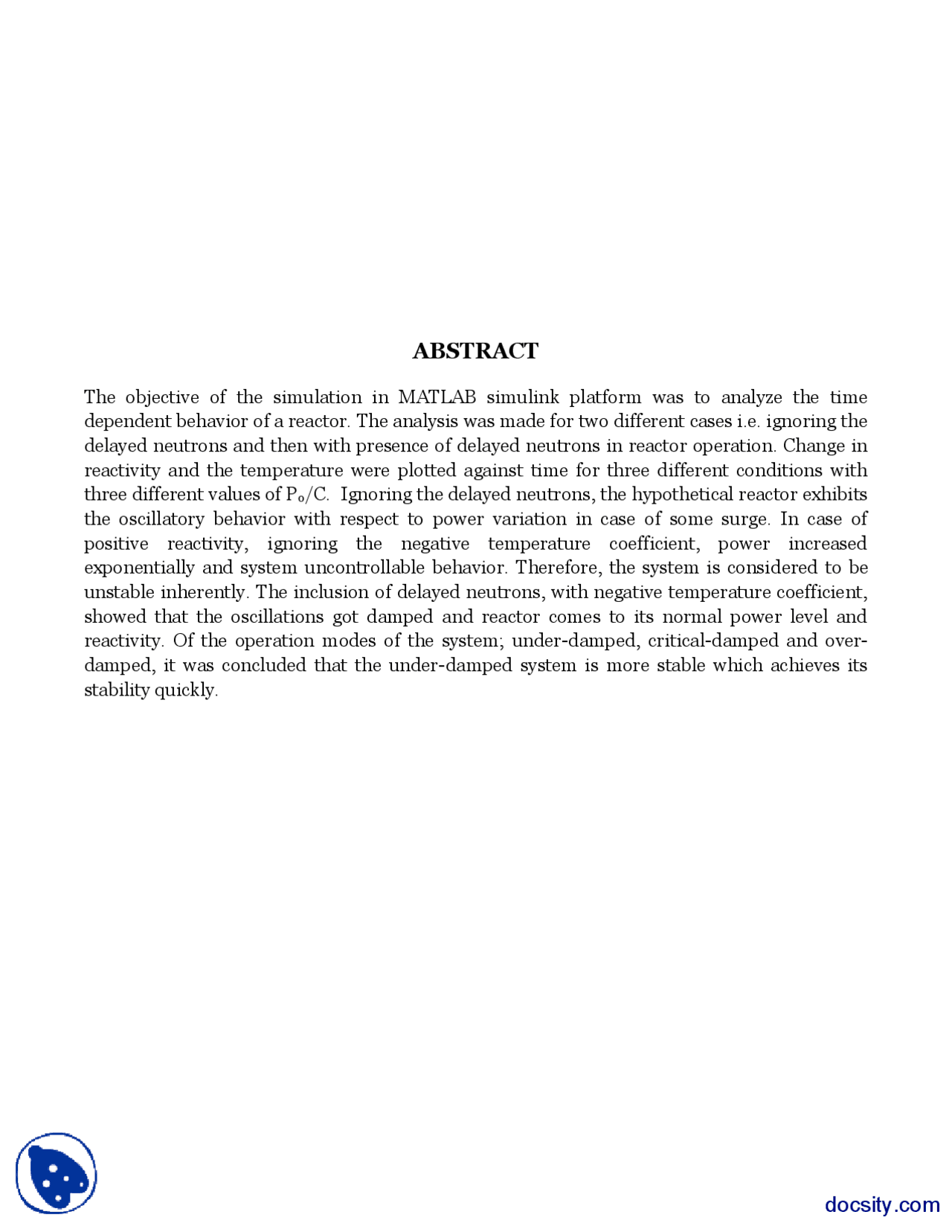 Reactor Kinetics Advanced Physics And Applications Project Reports