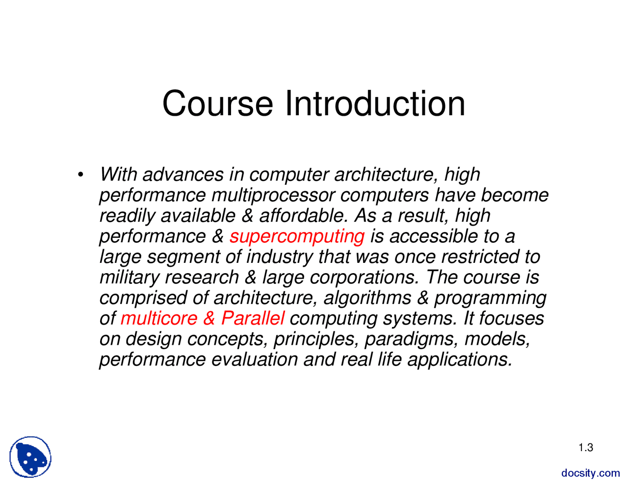 Introduction To Parallel Processing Parallel Processing Lecture Slides 0396
