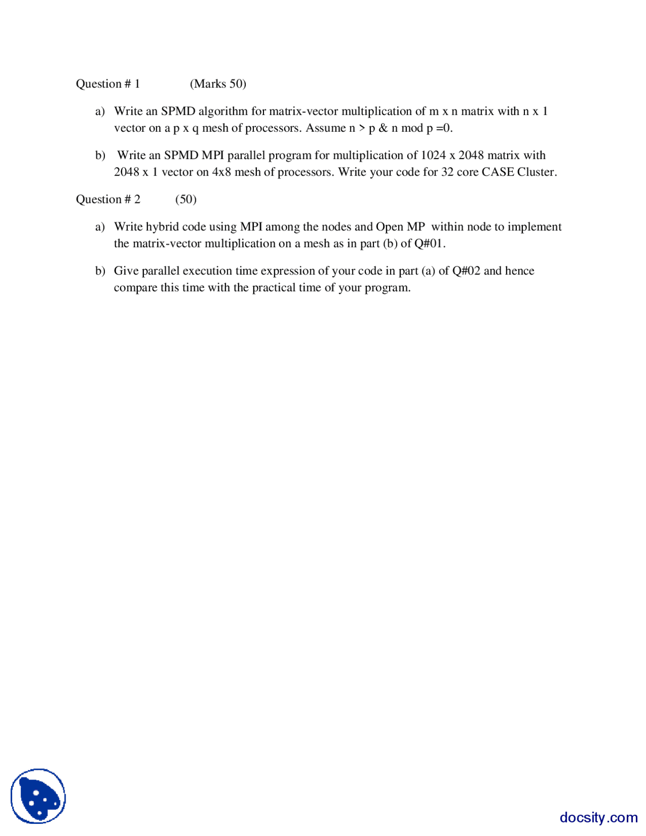 Spmd Algorithm And Hybrid Code Using Mpi Parallel Processing