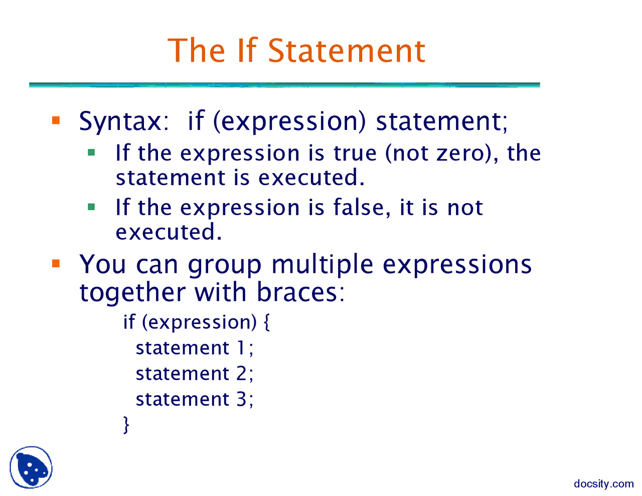 The If Statement-Programming-Lecture Slides - Docsity The If Statement-Programming-Lecture Slides - Docsity