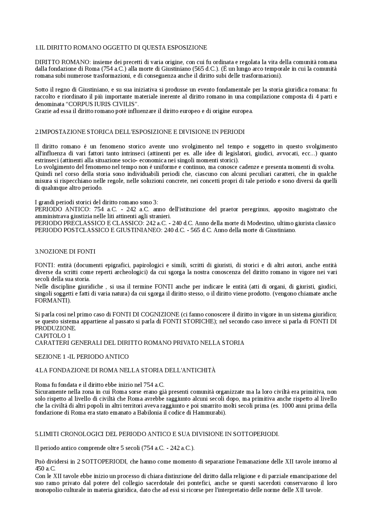 Riassunti Di Istituzioni Di Diritto Romano Docsity