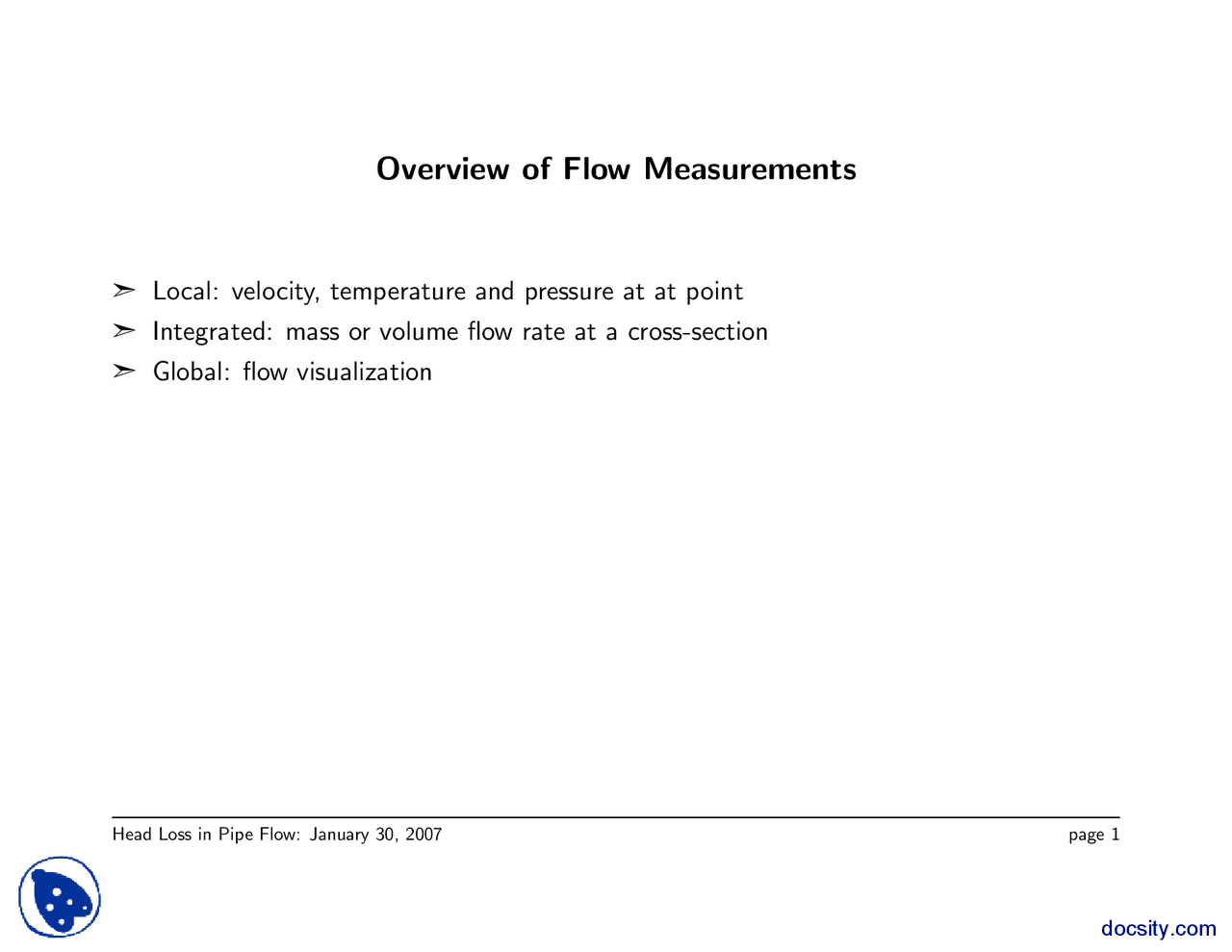 Obstruction Flowmeters-Thermodynamics-Lecture Slides - Docsity