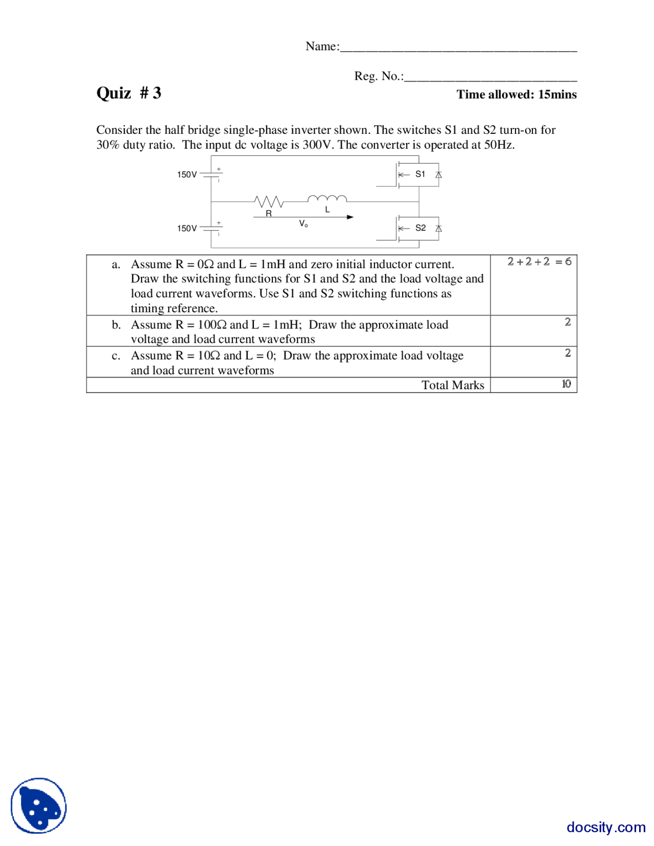 Inverter Half Bridge-Power Electronics-Exam Paper | Provas Eletrônica ...