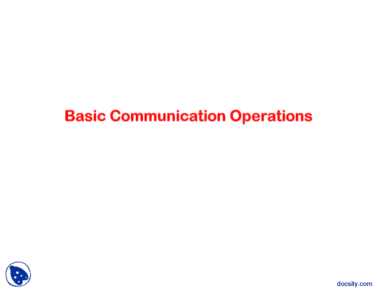 Basic Communication Operations 2 Parallel Processing Lecture Slides Docsity