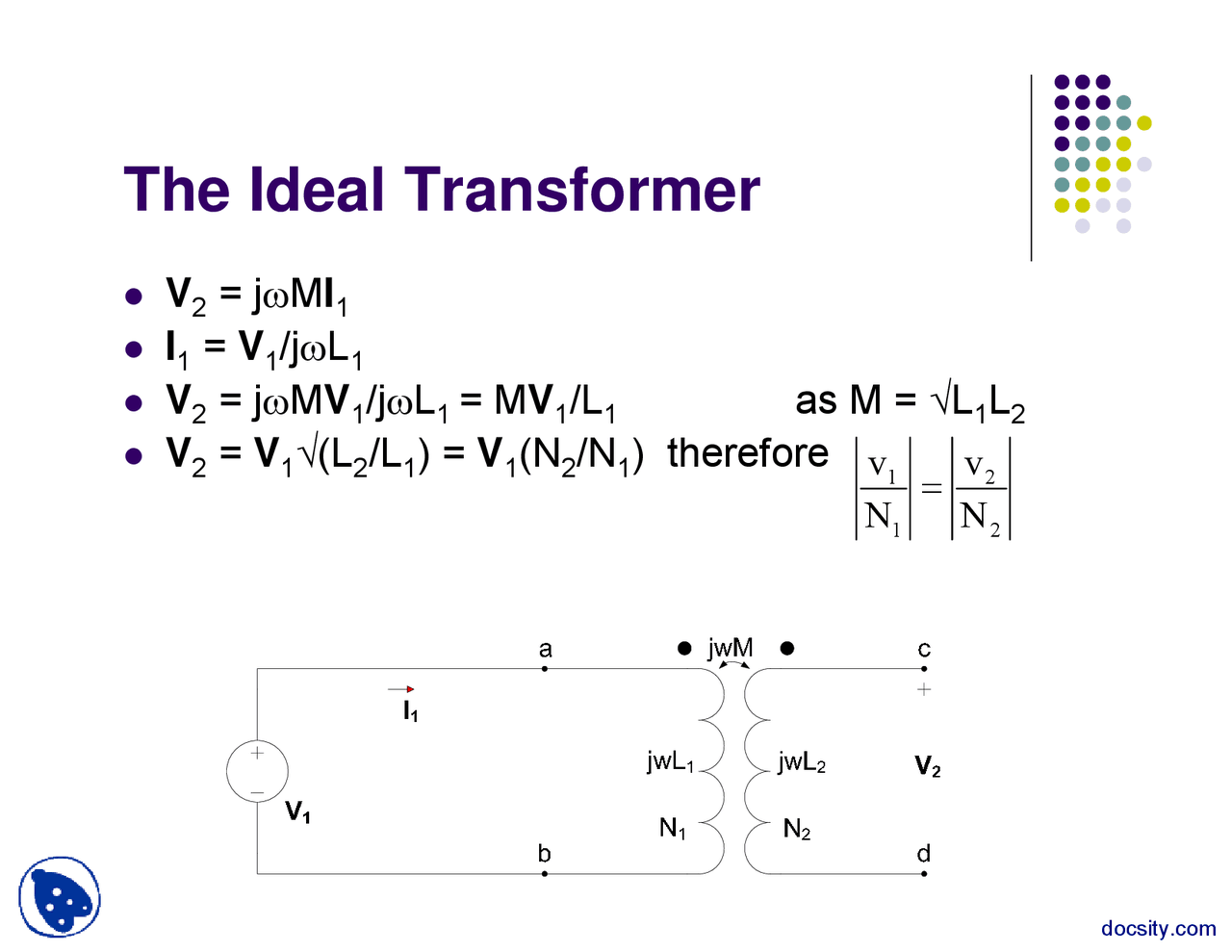The Ideal Transformer-Electrical Circuit Analysis-Lecture Slides - Docsity