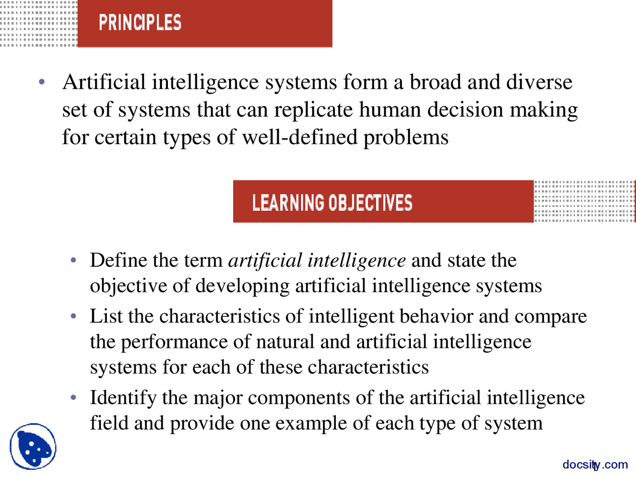 Artificial Intelligence Systems - Docsity