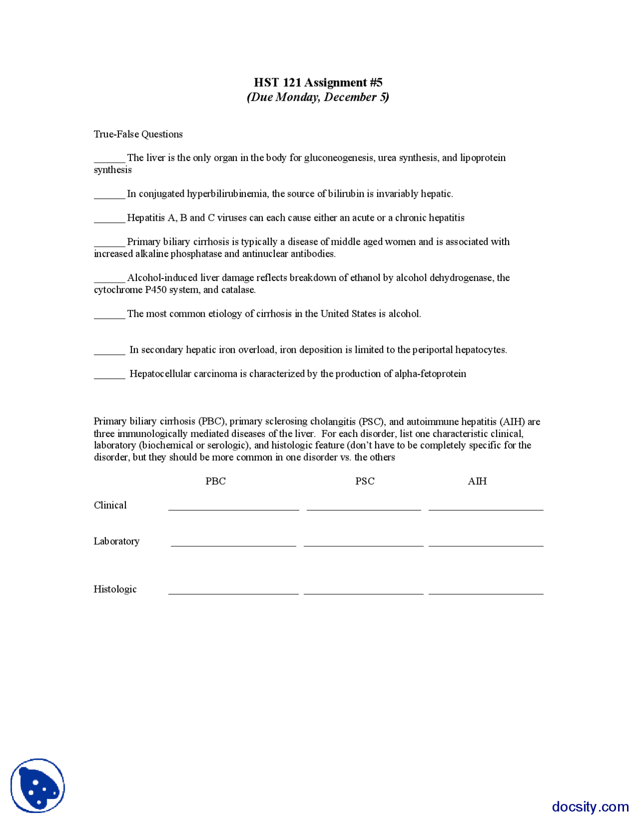 Gastrointestinal Pathophysiology 3 Pathophysiology Lab Assignment Docsity