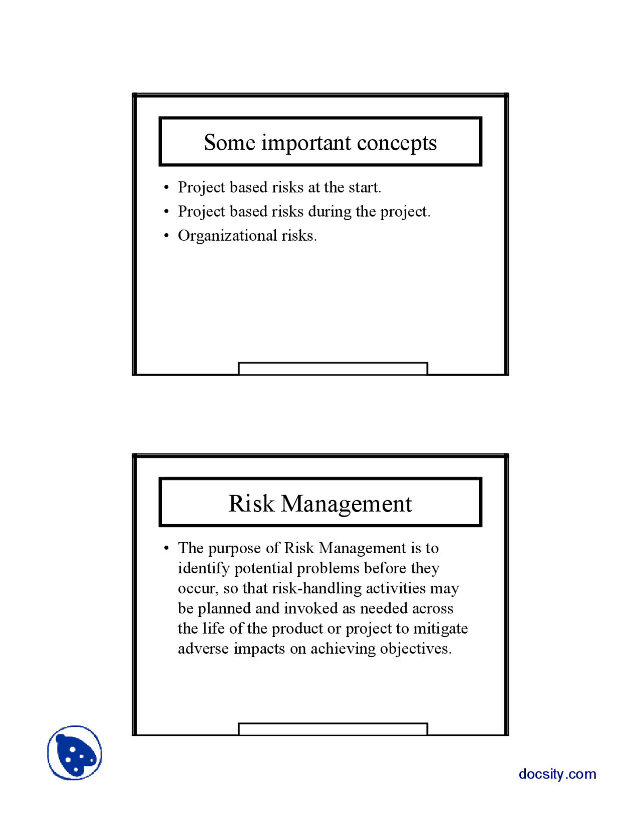 Risk Management Project Management In Engineering Lecture Slides Docsity