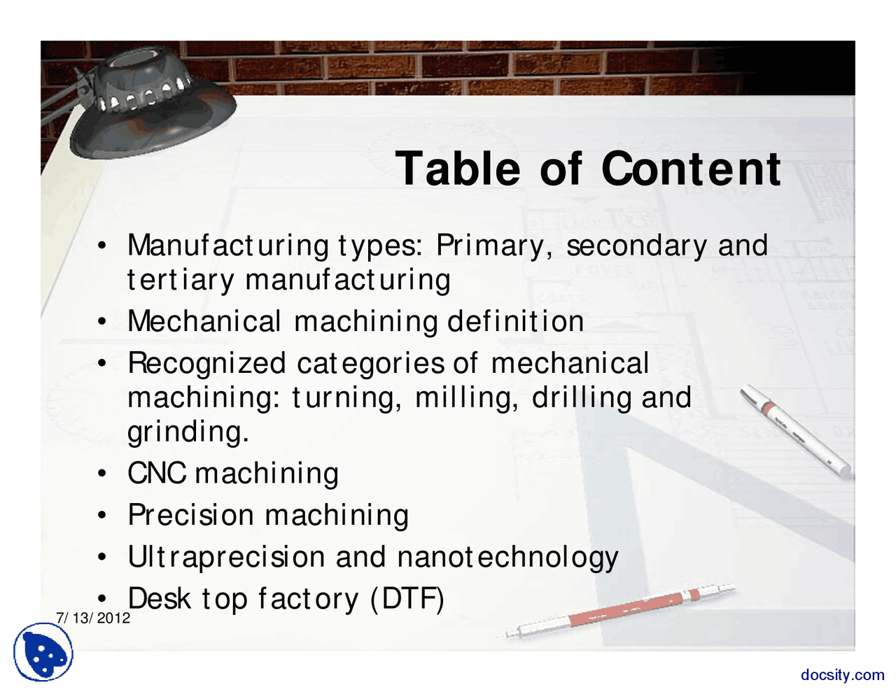 Manufacturing Types-Advanced Manufacturing Choices-lecture Slides - Docsity