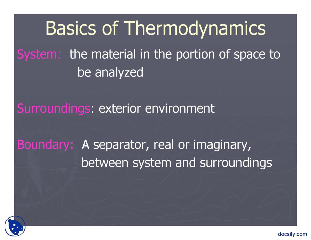 Basics Of Thermodynamics Part 1 Thermodynamics Lecture Slides Docsity
