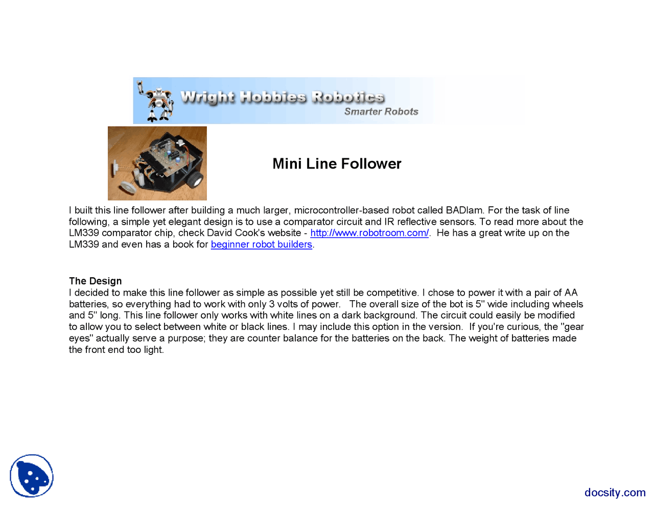 Mini Line Follower Without Microcontroller-Line Tracking And Robot ...