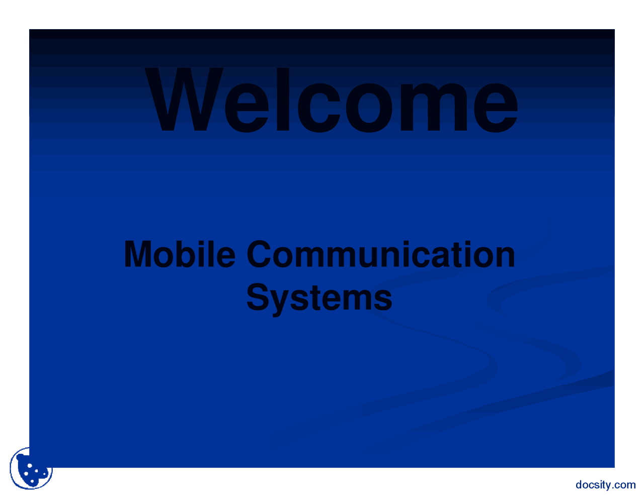 Mobile Radio Environment 3 Communication Systems Lecture Slides