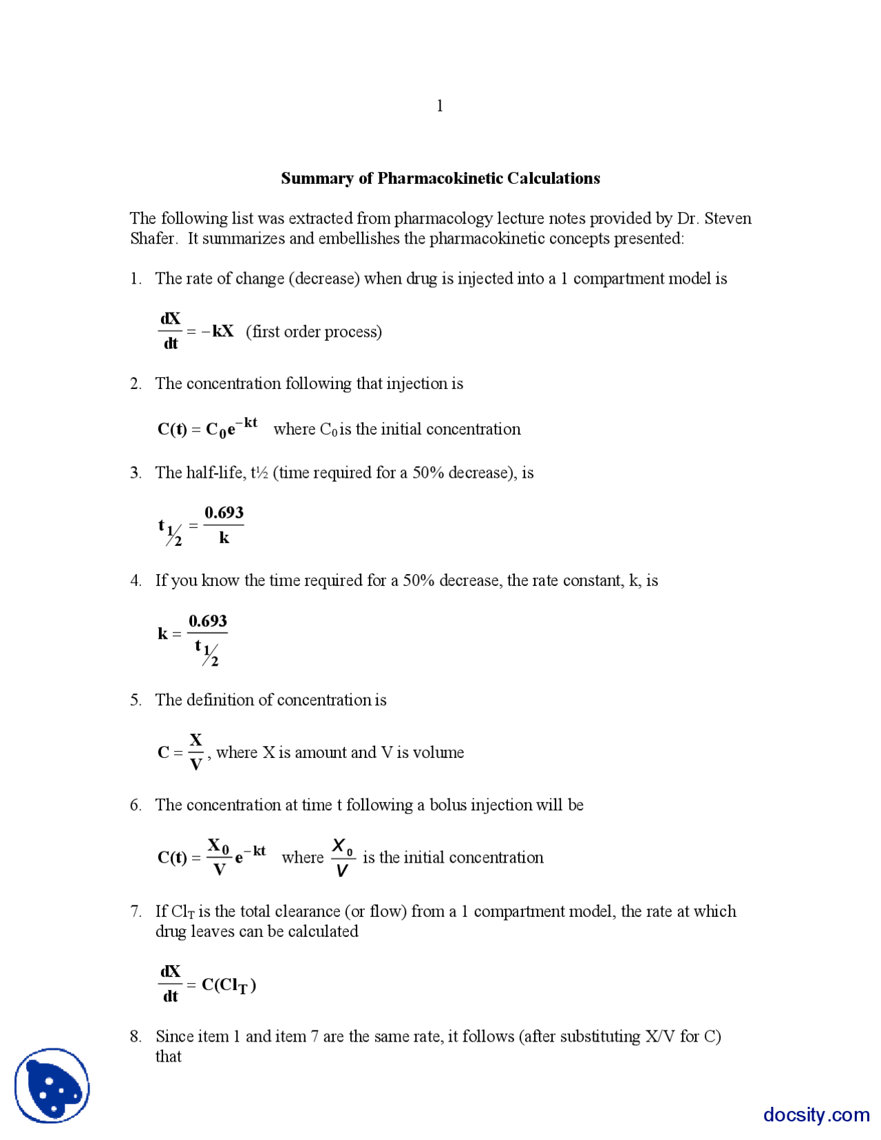 Pharmacokinetic Calculations-Medicine And Pathophysiology-Lecture Notes ...