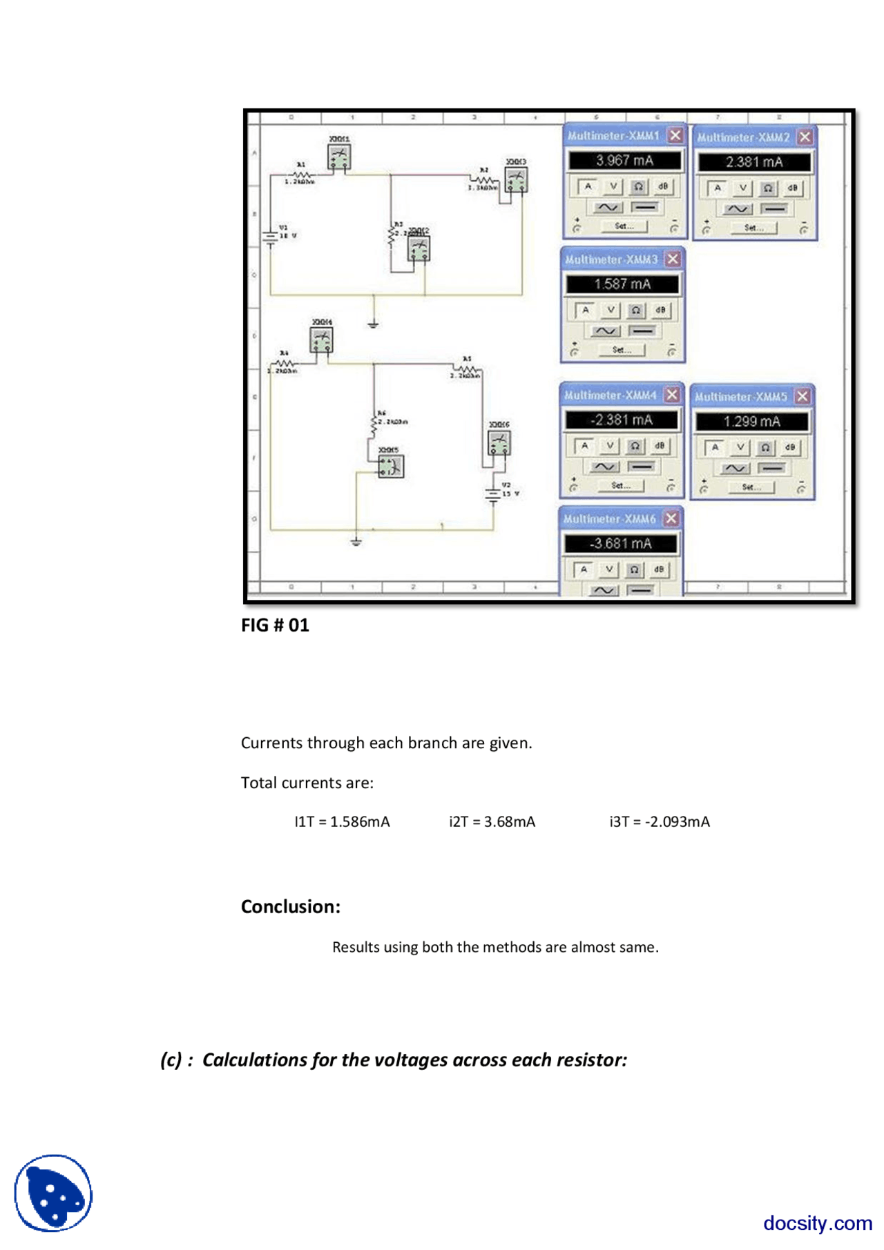 Resitive Circuit Current And Voltages Circuit And Network Analysis Lab