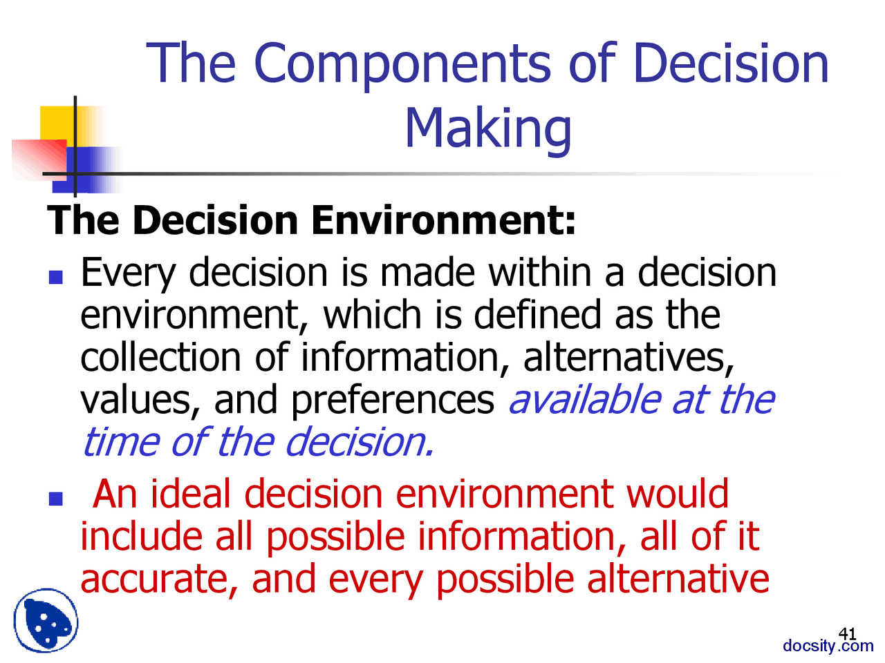 Decision Making Process Part 5-Decisions And Actions In Management ...