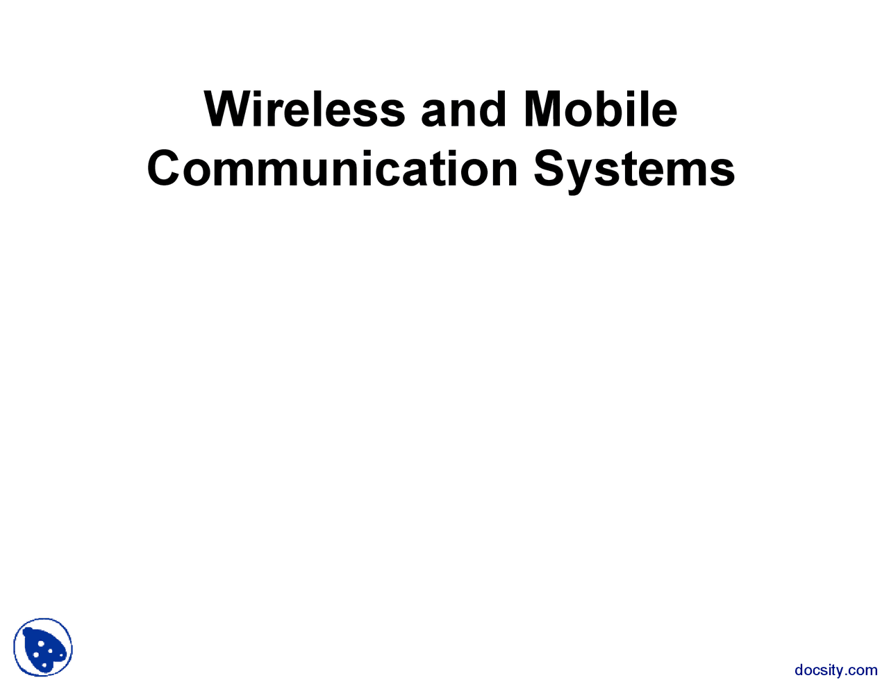 Mobile Radio Environment 2 Communication Systems Lecture Slides Docsity