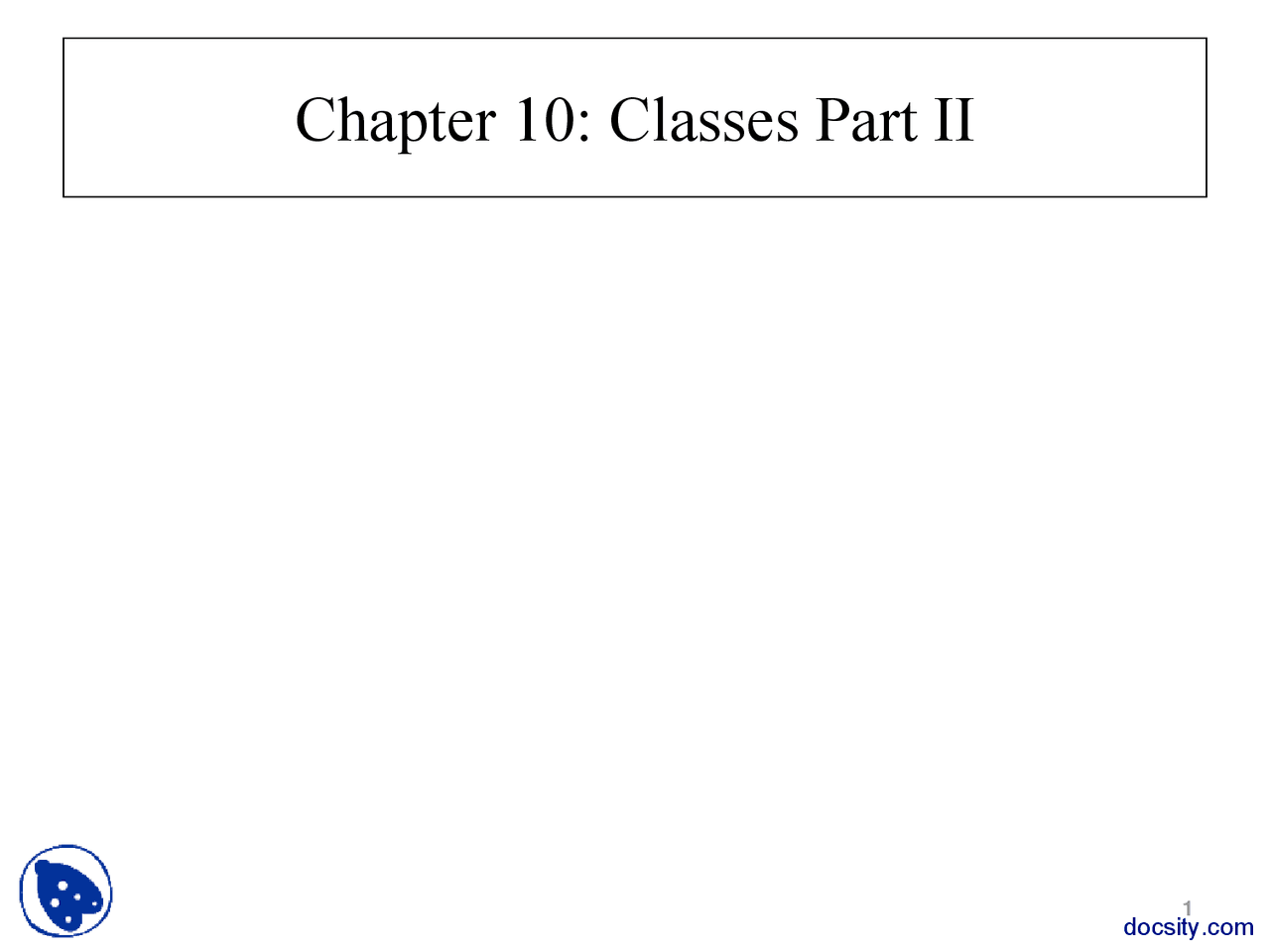 Classes Part Ii Programming For Engineers Ii Lecture Slides Docsity